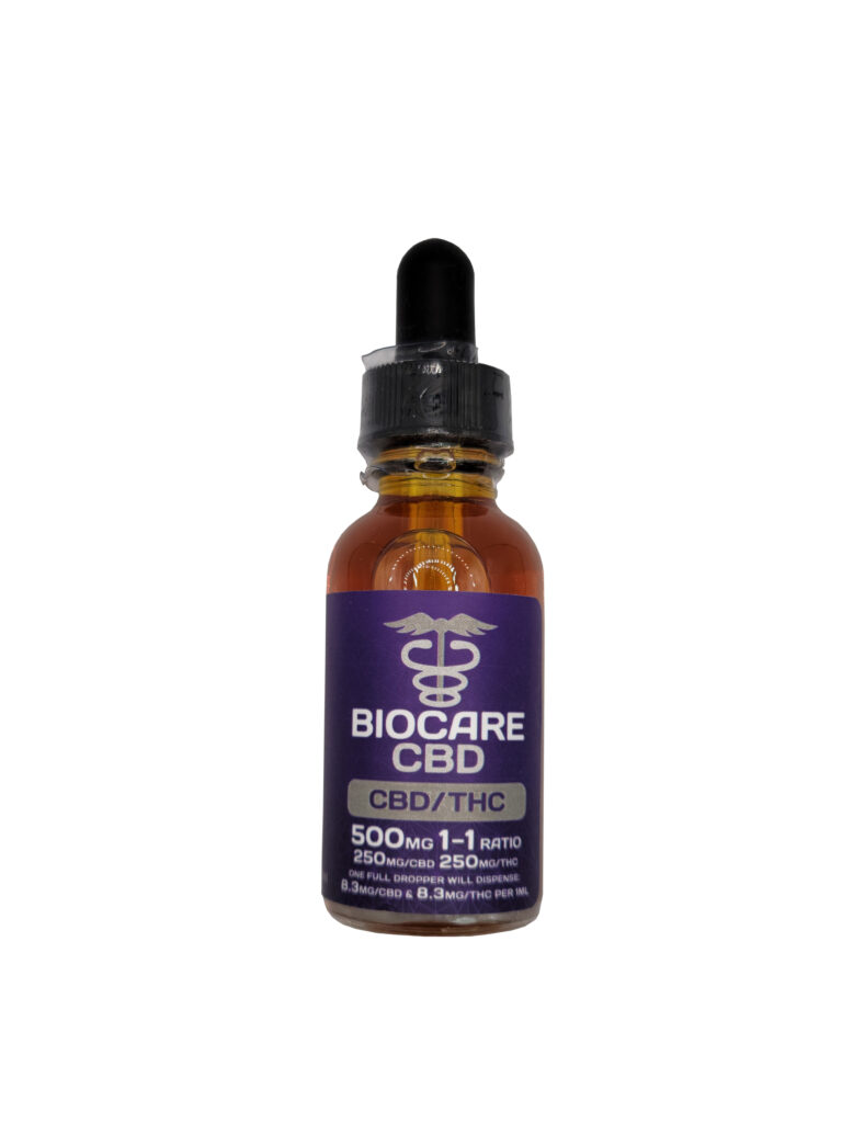 1:1 THC/CBD Tincture 500mg - BioCare CBD | Medmart Direct
